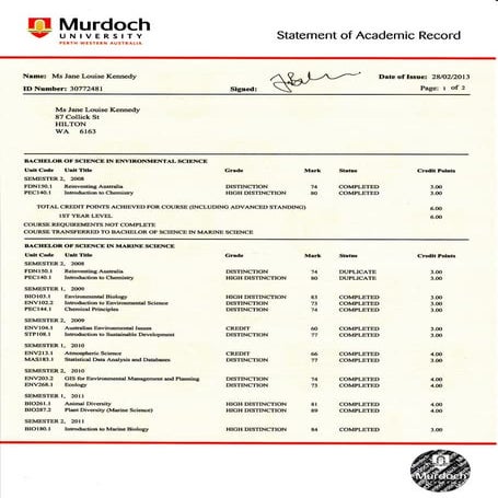 Jane Kennedy_Statement of results | PDF