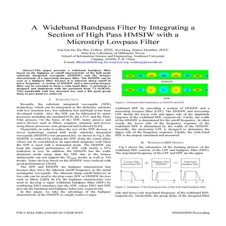 A Wideband Bandpass Filter by Integrating a Section of High Pass HMSIW with a Microstrip Lowpass ...