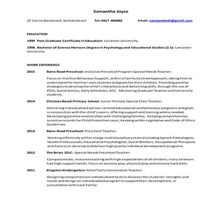 Samantha Joyce Resume | DOCX