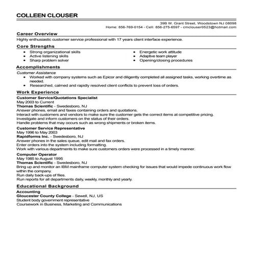 COLLEEN CLOUSER Resume (1) | PDF