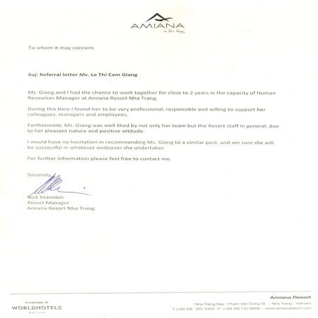 Ref. letter from Amiana | PDF