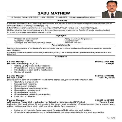 Resume-Sabu Mathew | DOCX