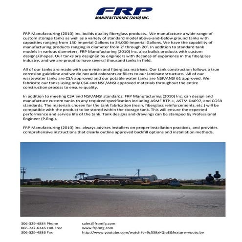 FRP Manufacturing (2010) Inc. - Product Portfolio | PDF