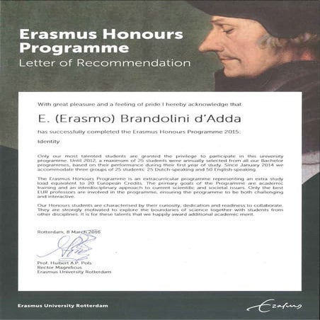 Erasmo Brandolini_ Letter of Recommendation | PDF