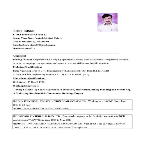 Subodh Singh | DOC | Civil Engineering Industry | Industries