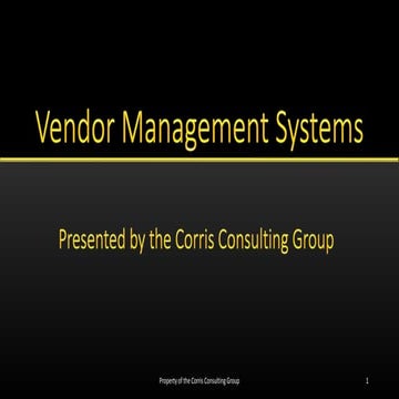 Vendor Management System - Introduction2 | PPTX | Business | Business ...