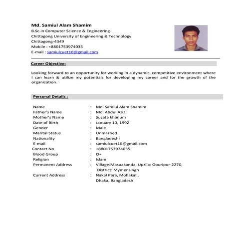 Samiul_Resume2 | PDF