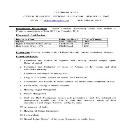 Resume of vishesh | DOCX