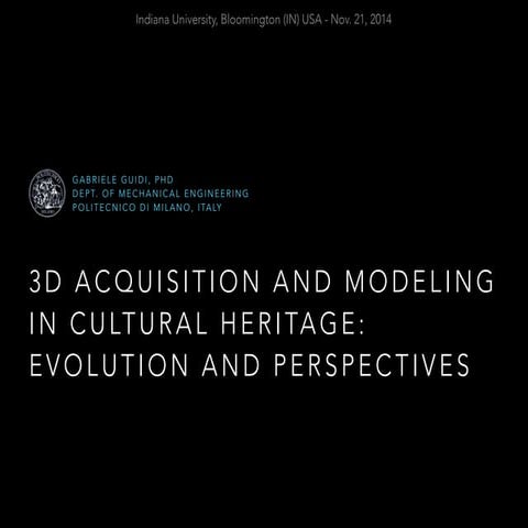 3D Acquisition and Modeling in Cultural Heritage | PDF