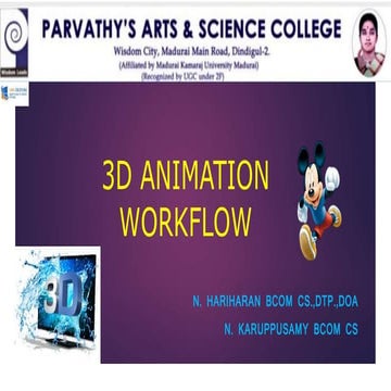 3 d animation workflow ppt ammu hari creations | PPT
