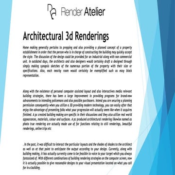 3 d architectural rendering services | PPTX