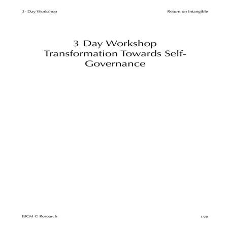3 day workshop transformation towards self-governance | PDF