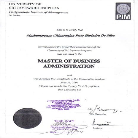 Peter-MBA certificate | PDF
