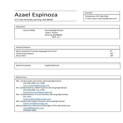 NEW JOB RESUME | DOCX