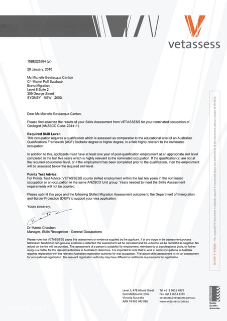 VETASSESS CERTIFICATE | PDF