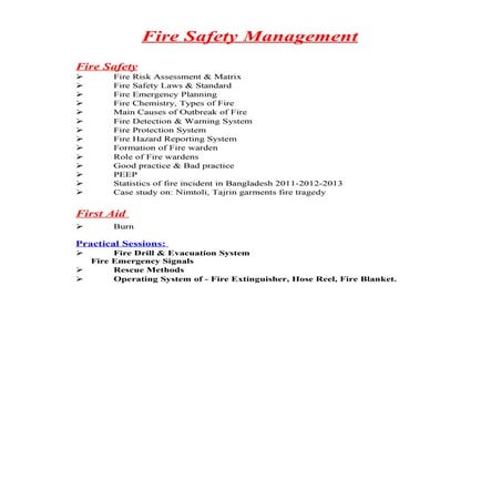 Fire - Course Content | PDF