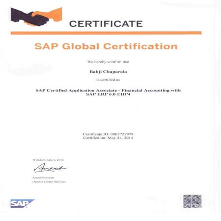 Bob SAP PP Certificate | PDF