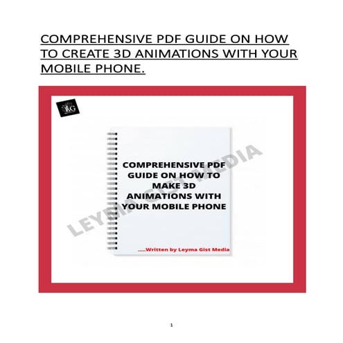 How To Create 3D Animation With Smartphone | PDF