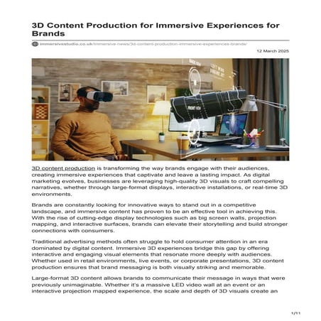 3D Content Production for Immersive Experiences for Brands | PDF