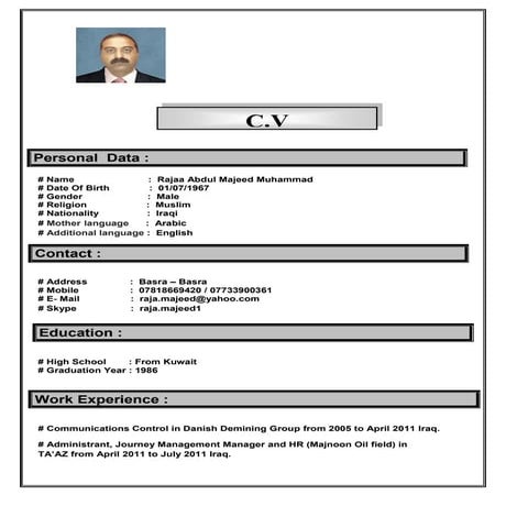 Rajaa Majeed C.V | PDF