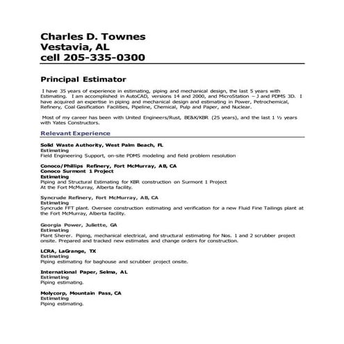Resume Update | DOCX