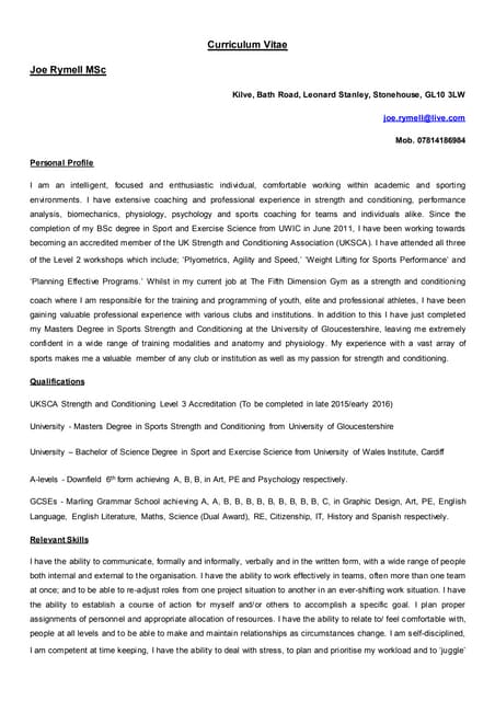 Sarah-Jane Garside CV | PDF