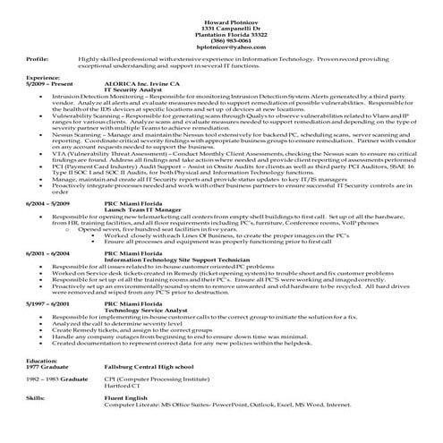 Howard Plotnicov Resume_2016 | DOCX