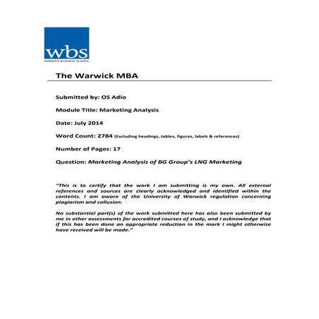 A Critical Review of BG Group's LNG Marketing | PDF