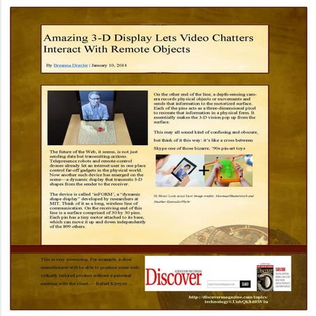 3D display with remote object | PDF