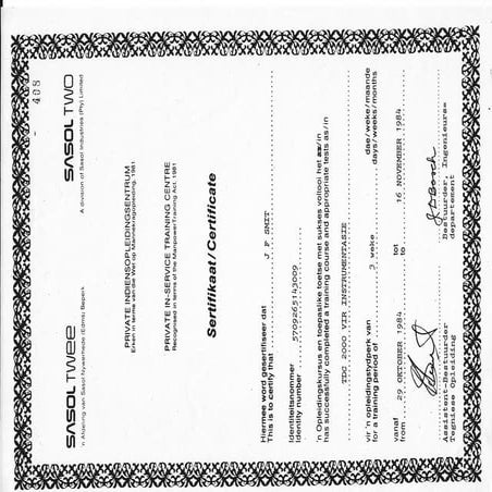 JF Smit Honeywell TDC 2000 certificate | PPT