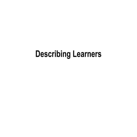 Description of learners of English language | PPTX