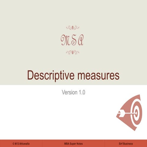MBA Super Notes: Statistics: Descriptive Measures | PDF