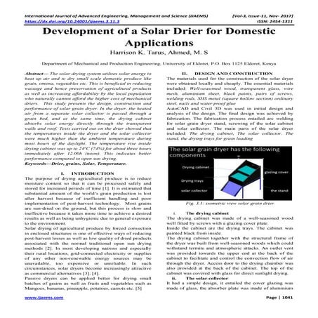 PROJECT REPORT ON SOLAR DRYER | PDF
