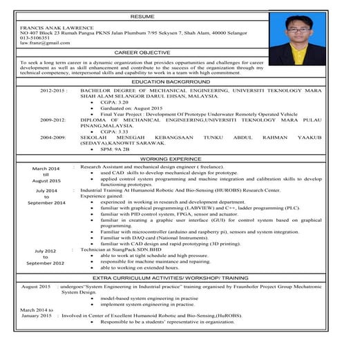 FRANCIS_CV(3) | PDF | Robotics | Technology & Computing