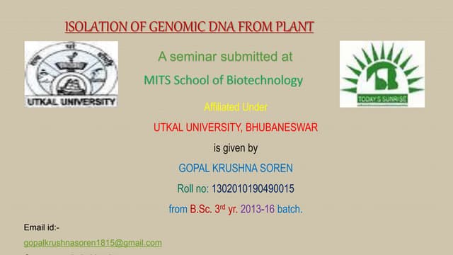 Plant dna extraction method | PPTX