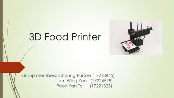 3D Food printing | PPT