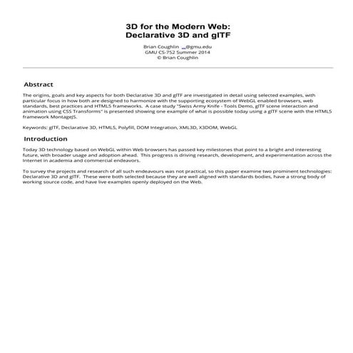 3D for the modern web: declarative3d and gltf | PDF