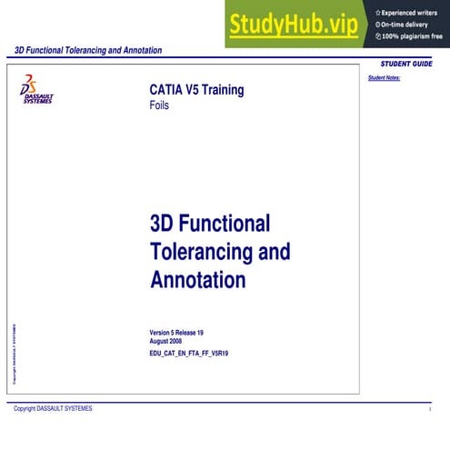 3D Functional Tolerancing And Annotation CATIA | PDF