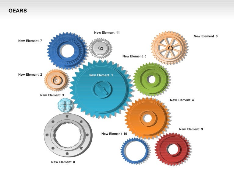 3D Gears Shapes and Diagrams