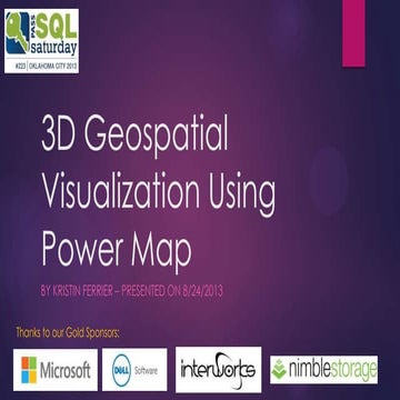 3D Geospatial Visualization Using Power Map | PPTX