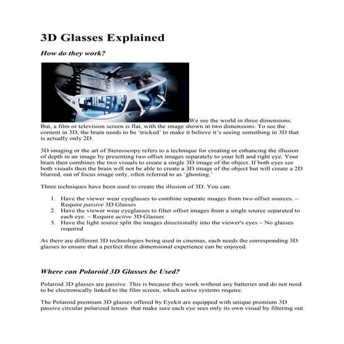 3 d glasses explained | DOCX