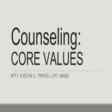 Core Values Counseling Identifying Core Values Worksheets, Fillable