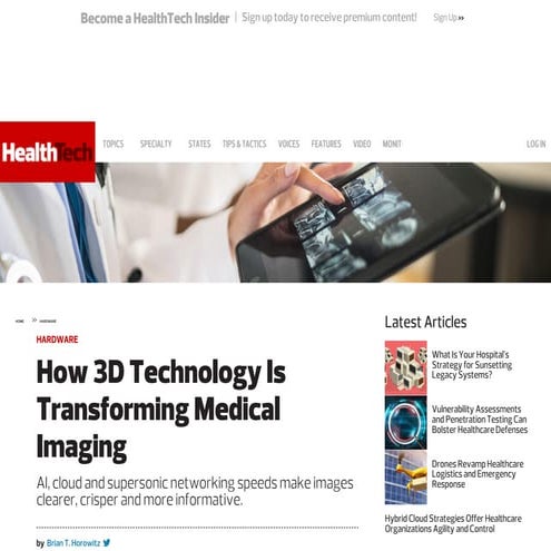 How 3D Technology Is Transforming Medical Imaging | PDF