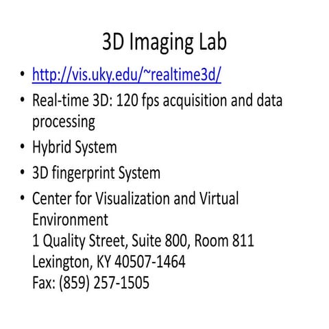 3D Imaging Lab | PPT