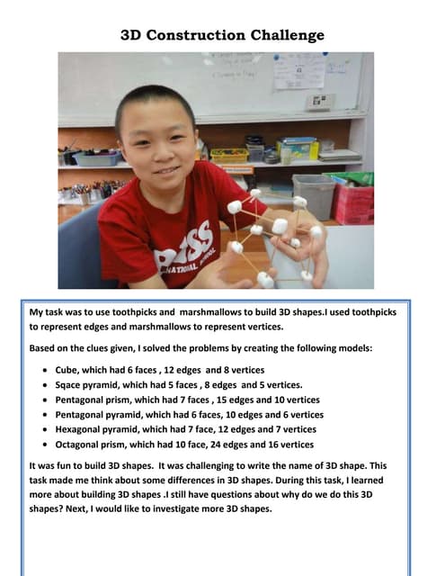 3 d marshmallow model | DOCX | 3-D Graphics | Computer Software and Applications