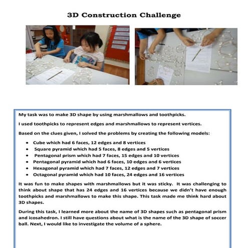 3 d marshmallow models | DOCX