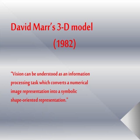 David Marr's 3d model | PPTX