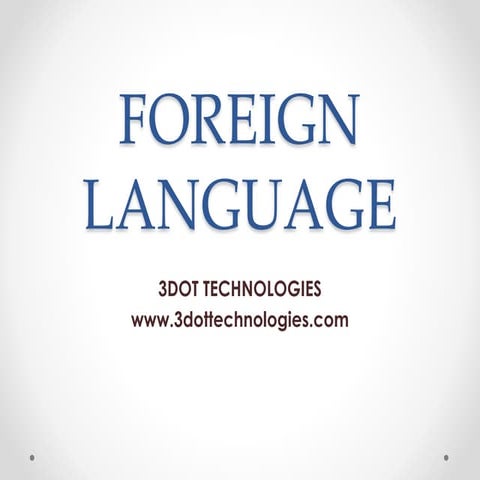 3dot technologies foreign language | PDF