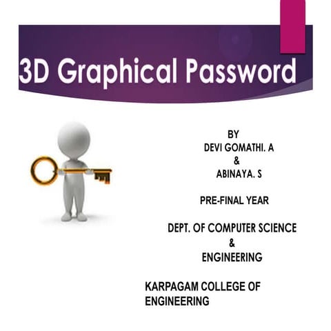 3d password | PPTX | 3-D Graphics | Computer Software and Applications