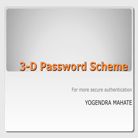 3 d password | PPT